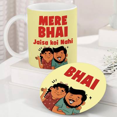 Buy/Send Bhai Mug and Coaster combo Online | IGP | JVS1418335