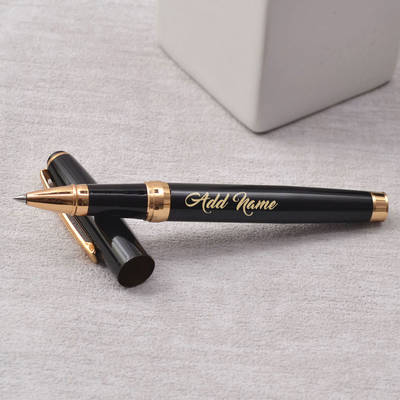 Buy/Send Black And Gold Personalized Rollerball Pen Online | IGP ...