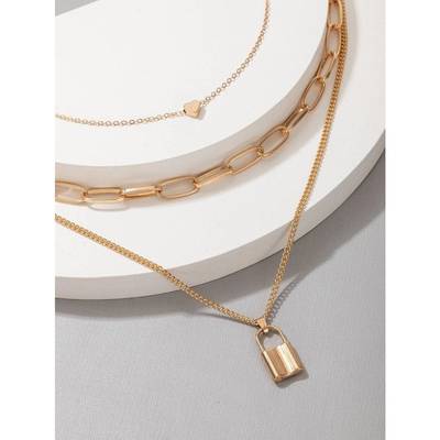 Buy/Send Necklace - Multi Layered - Lock Your Heart - Single Piece ...